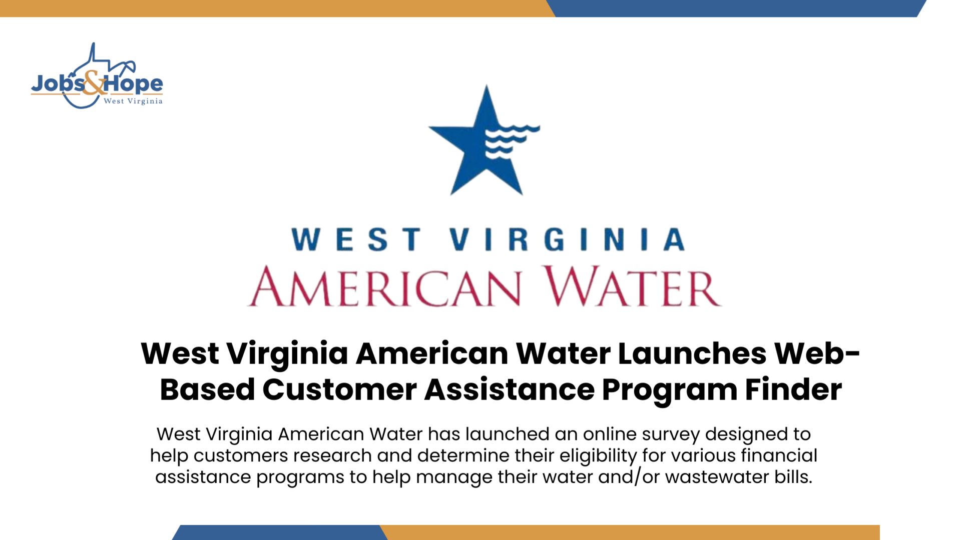 West Virginia American Water Launches Web-Based Customer Assistance ...